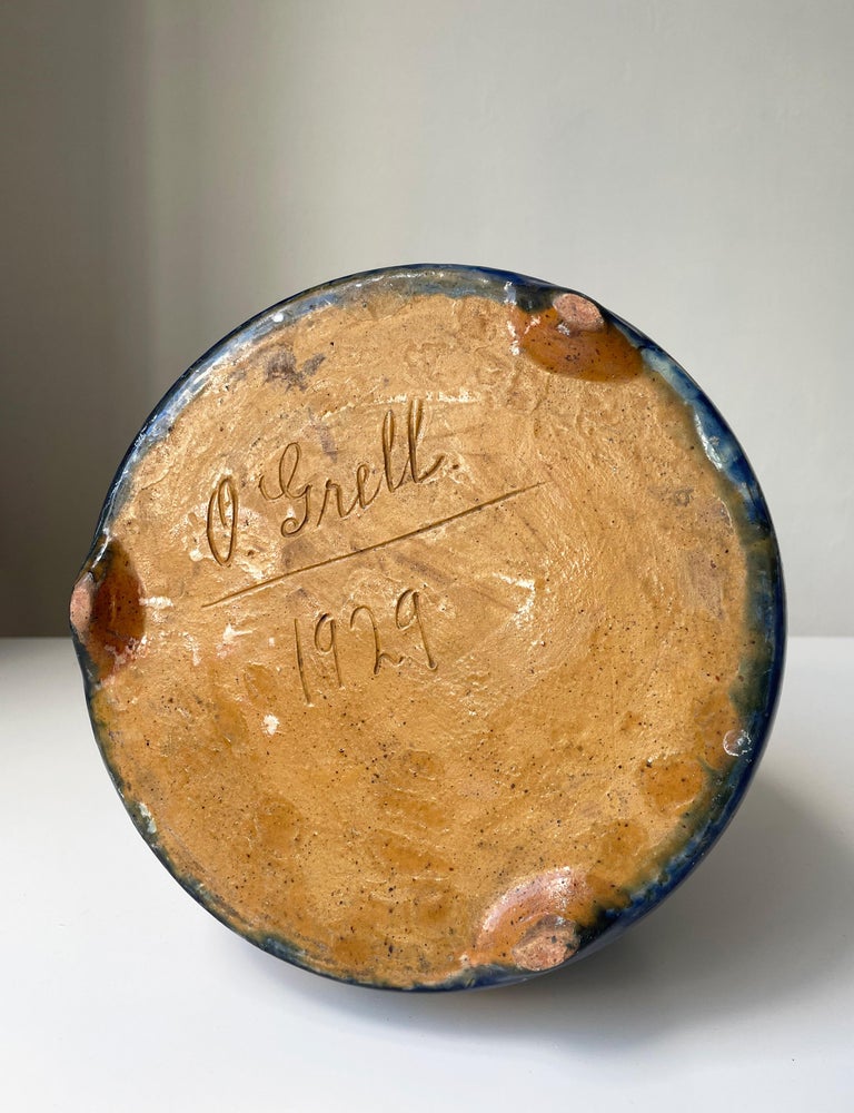 Large Antique Otto Grell Art Deco Ceramic Vase, 1929 For Sale at 1stDibs