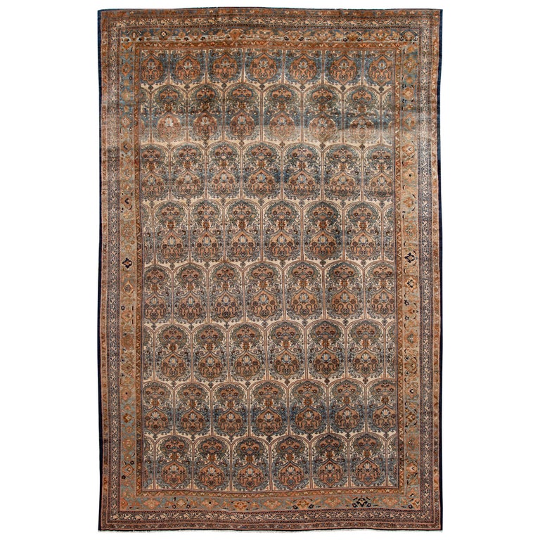 Large Antique Persian Handmade Wool Rug For Sale at 1stDibs