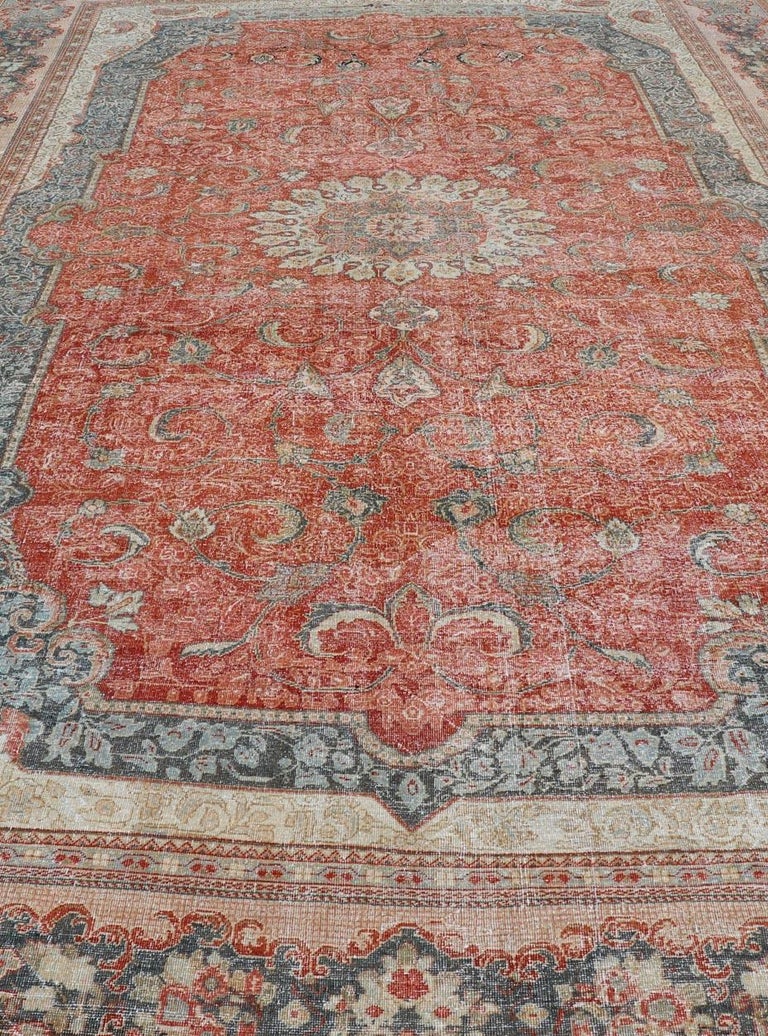 Large Antique Persian Mahal Rug with Central Medallion and Regal Design ...