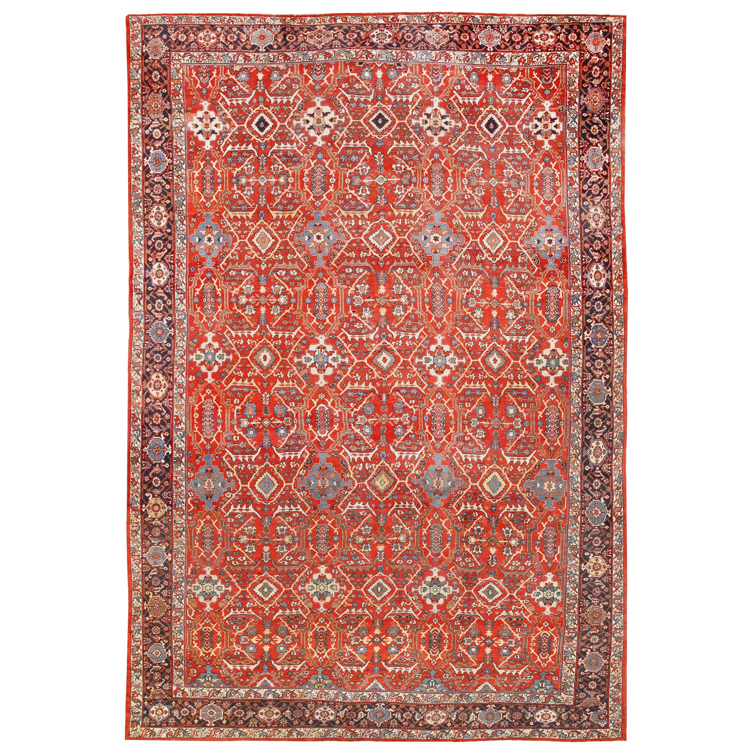Masculine Large Antique Persian Mahal Sultanabad Rug, Early 20th ...