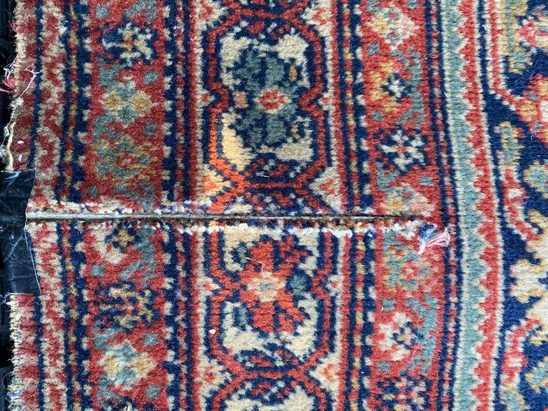 Large Antique Persian Style Rug in the Herati Design For Sale at 1stDibs