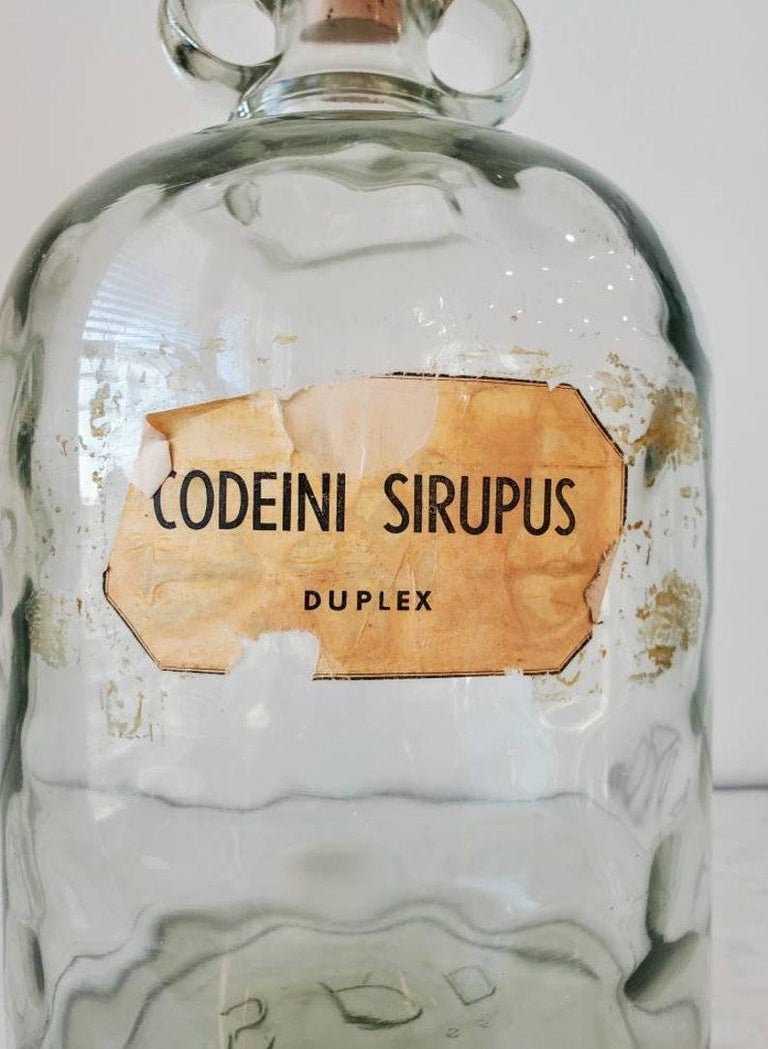 Large Antique Pharmaceutical Codeine Apothecary Jar For Sale at 1stDibs