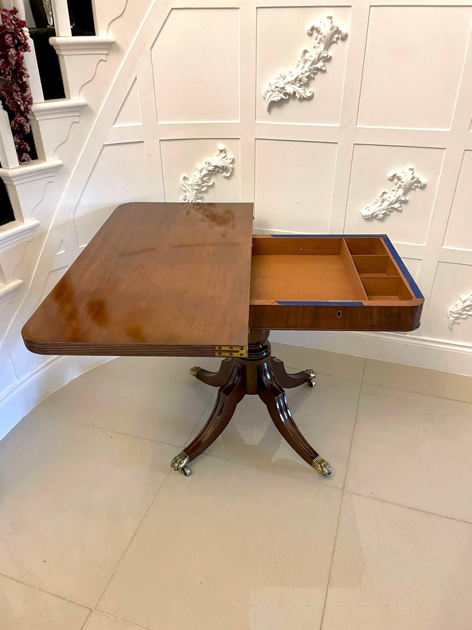 Large Antique Regency Quality Mahogany Tea Table at 1stDibs