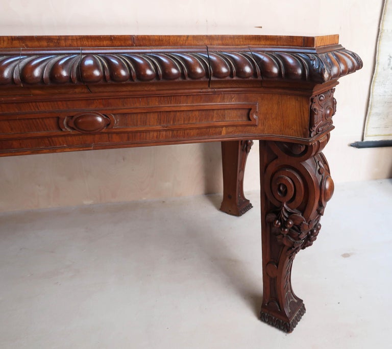 Large Antique Renaissance Revival Pollard Oak Table, circa 1835 For ...