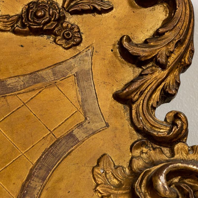 Large Antique Rococo Gold Gilt Mirror with Flowers and Stars from ...