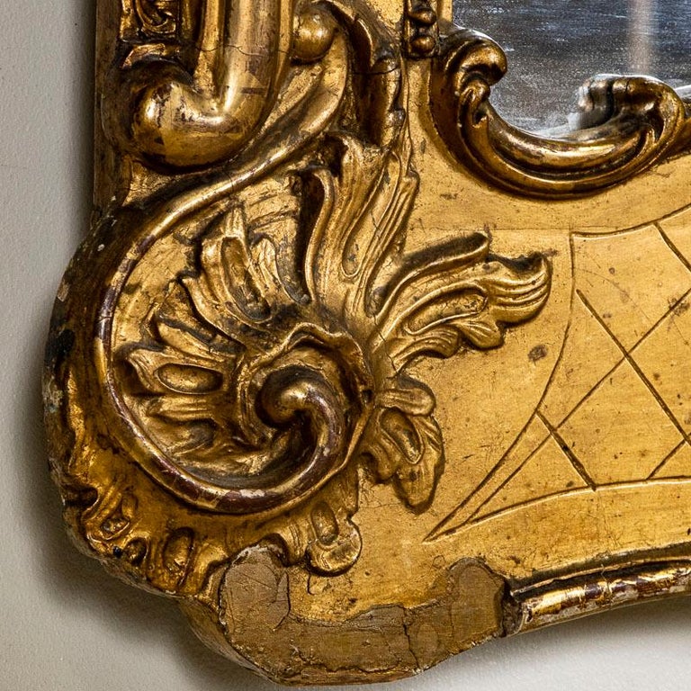 Large Antique Rococo Gold Gilt Mirror with Flowers and Stars from ...
