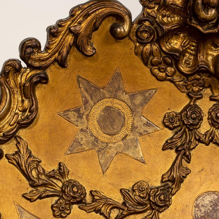 Large Antique Rococo Gold Gilt Mirror with Flowers and Stars from ...