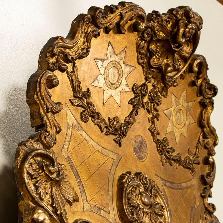 Large Antique Rococo Gold Gilt Mirror with Flowers and Stars from ...