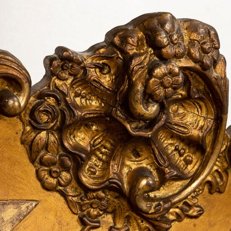 Large Antique Rococo Gold Gilt Mirror with Flowers and Stars from ...