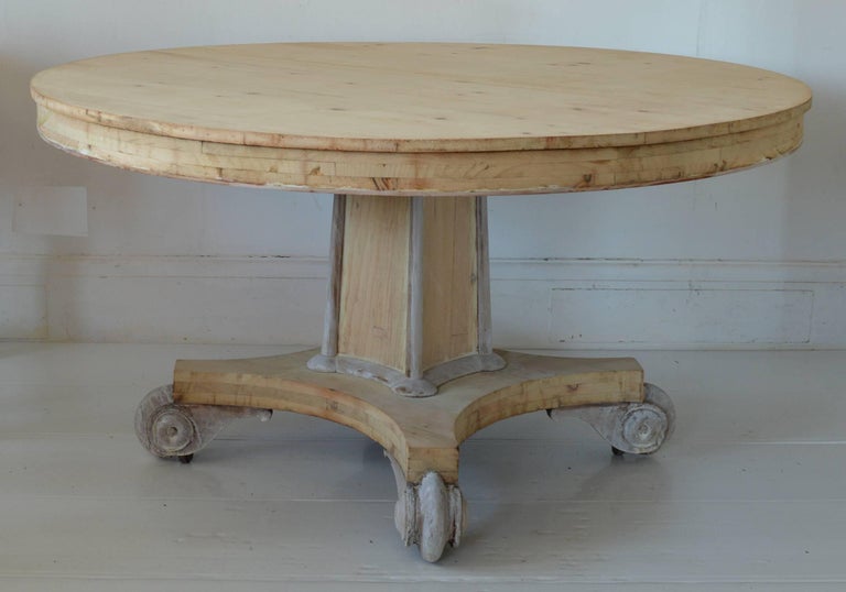 Large Antique Round Bleached Pine Table, English, Early 19th Century at ...