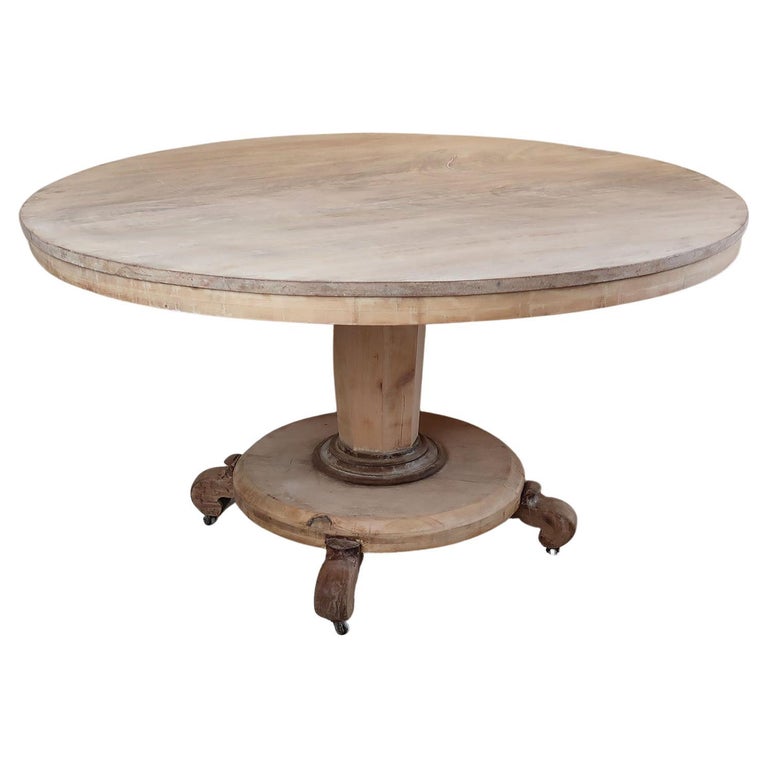 Large Antique Round Bleached Table in Palladian Style, C.1835 at 1stDibs