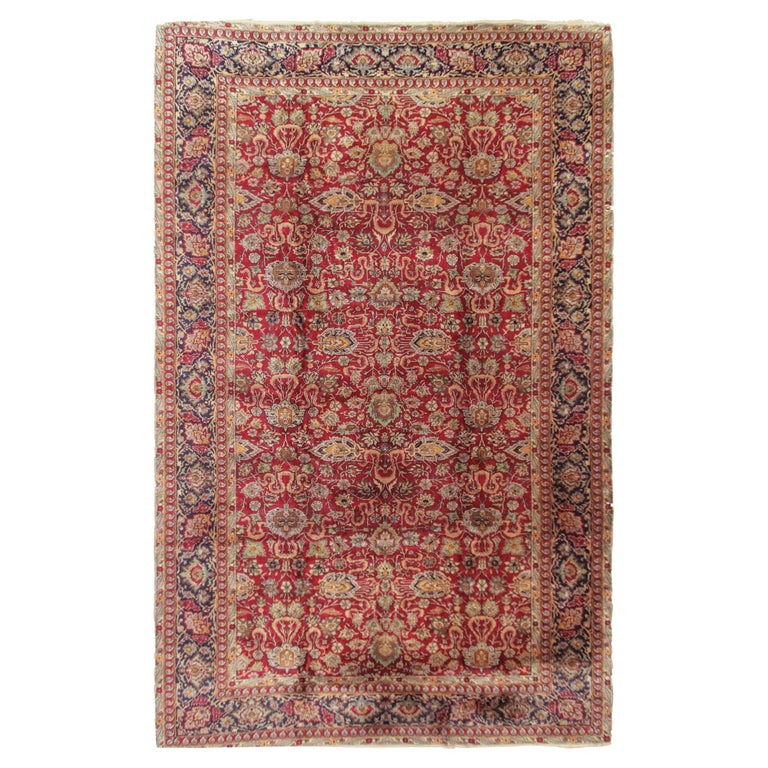 Large Antique Rug Geometric Overall Mohajeran Rug Oversized Antique ...