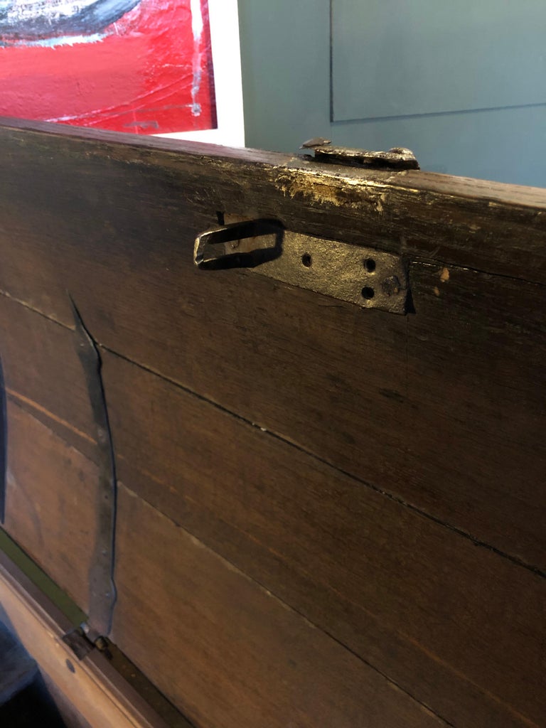 Large Antique Scandinavian Oak Trunk, 18th-19th Century at 1stDibs