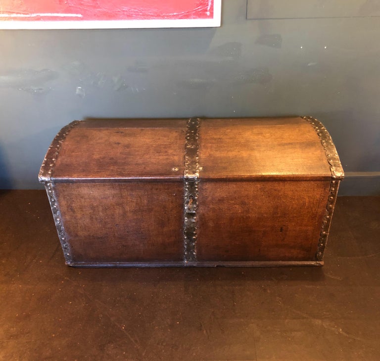 Large Antique Scandinavian Oak Trunk, 18th-19th Century at 1stDibs