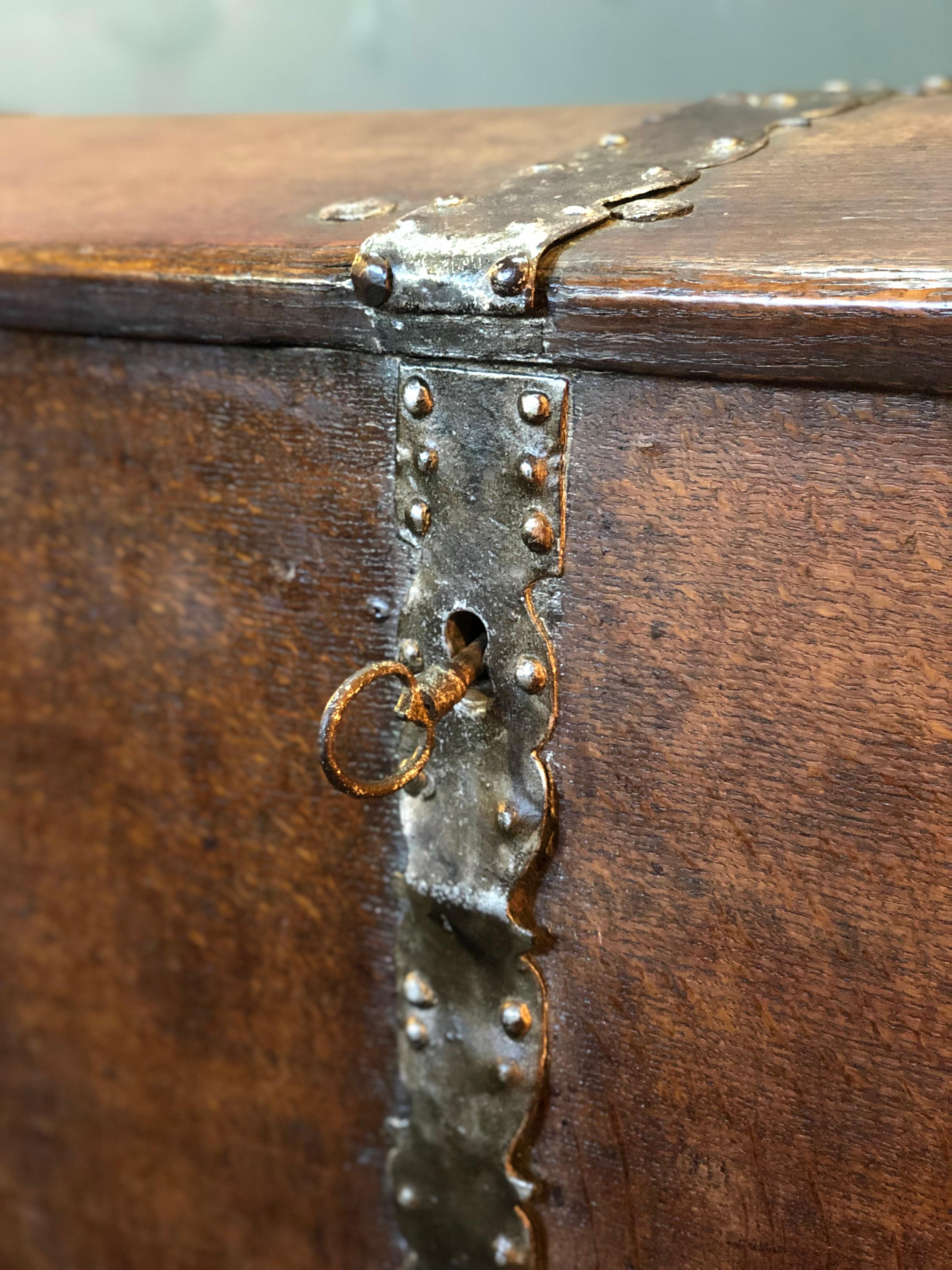 Large Antique Scandinavian Oak Trunk, 18th-19th Century at 1stDibs ...