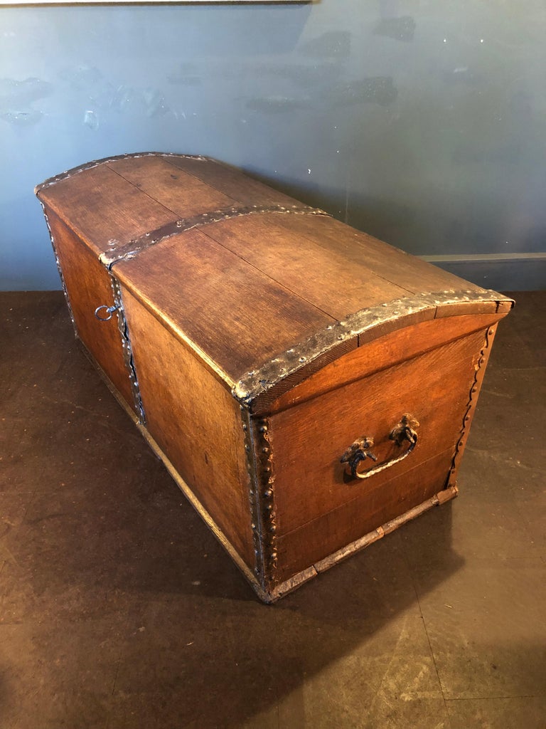 Large Antique Scandinavian Oak Trunk, 18th-19th Century at 1stDibs