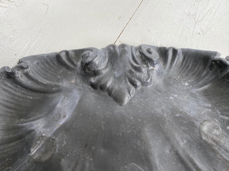 Large Antique Shell Metal Dish or Platter For Sale at 1stDibs