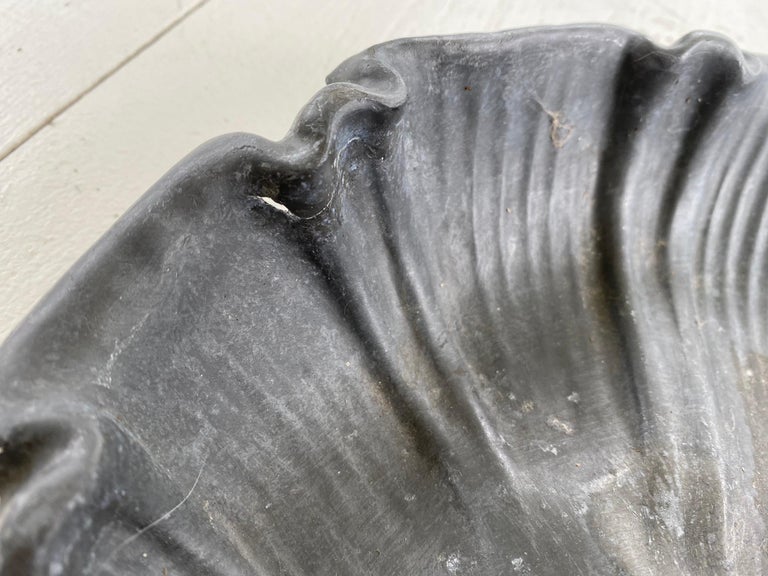 Large Antique Shell Metal Dish or Platter For Sale at 1stDibs