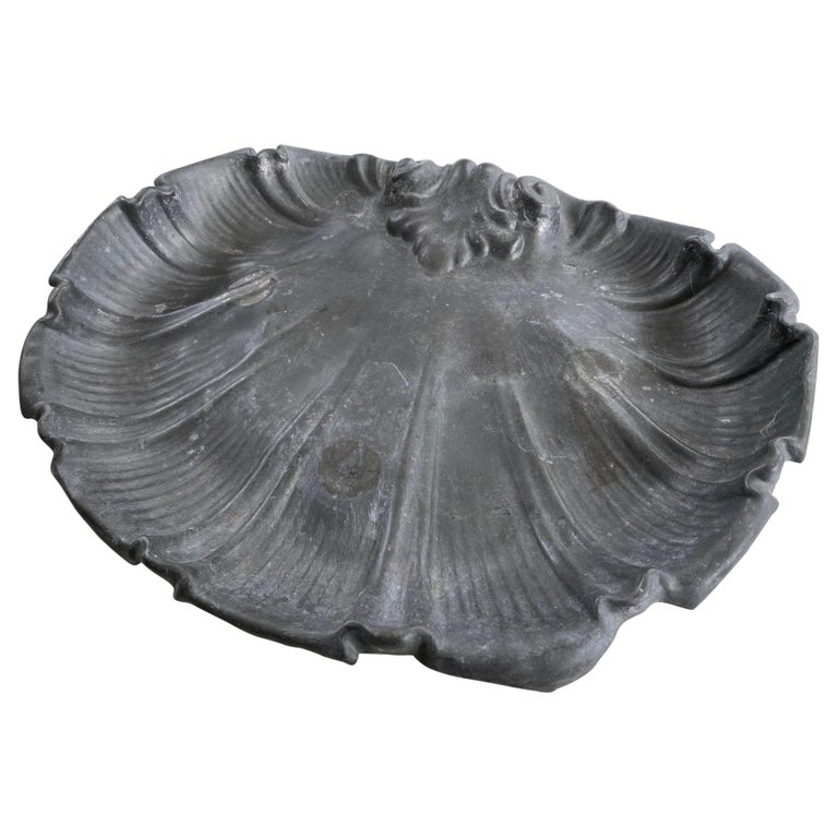 Large Antique Shell Metal Dish or Platter For Sale at 1stDibs