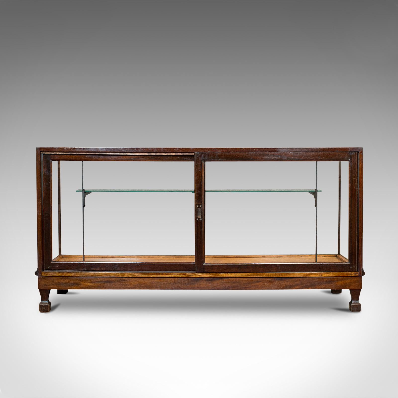 Large Antique Shop Display Cabinet, English, Oak, Showcase, Edwardian ...