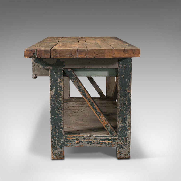 Large Antique Silversmith's Bench, English, Pine, Craftsman's Table ...