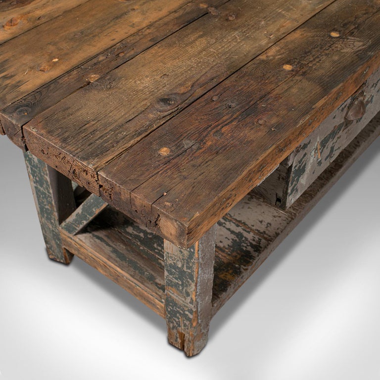 Large Antique Silversmith's Bench, English, Pine, Craftsman's Table ...