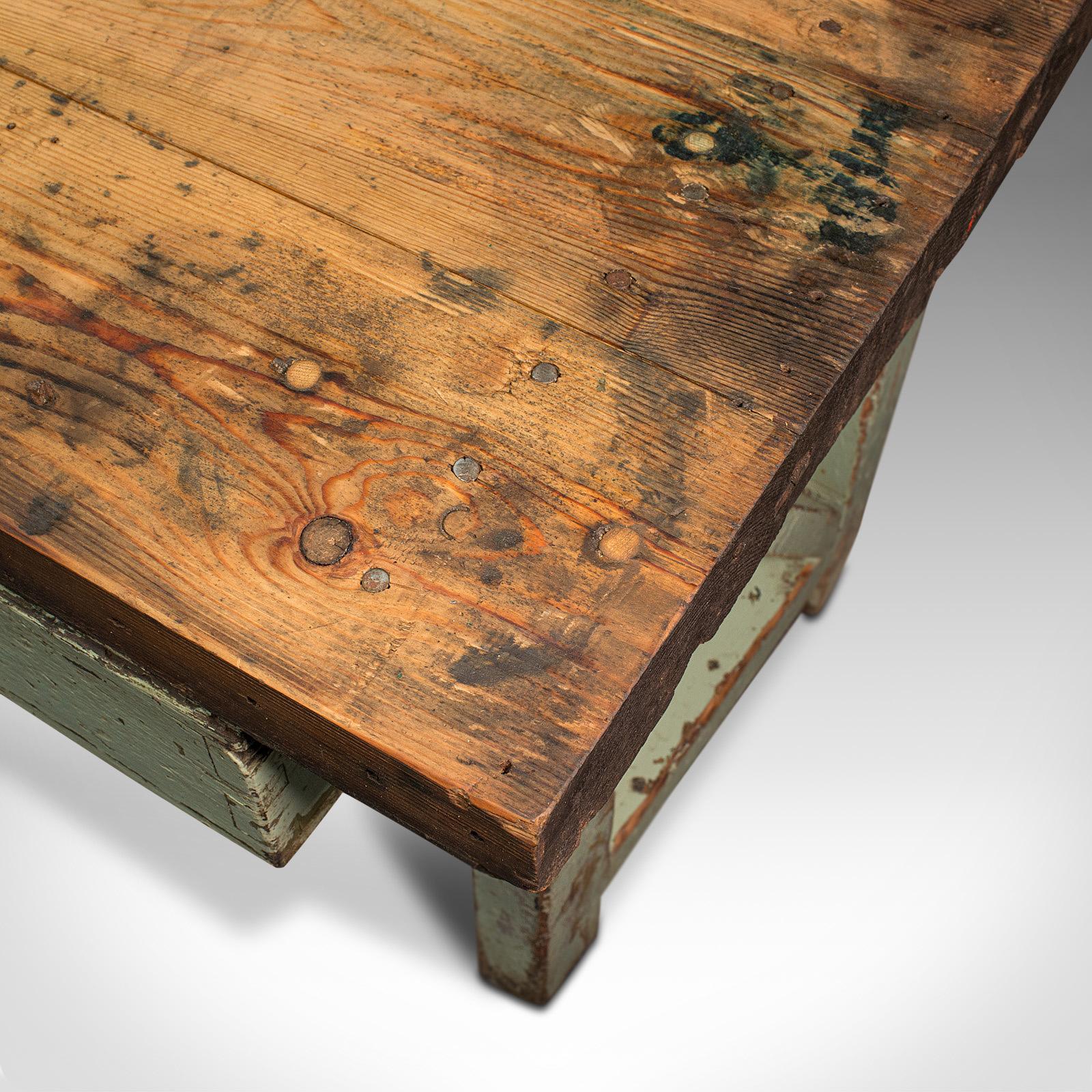 Large Antique Silversmith's Table, English, Pine, Industrial, Bench ...