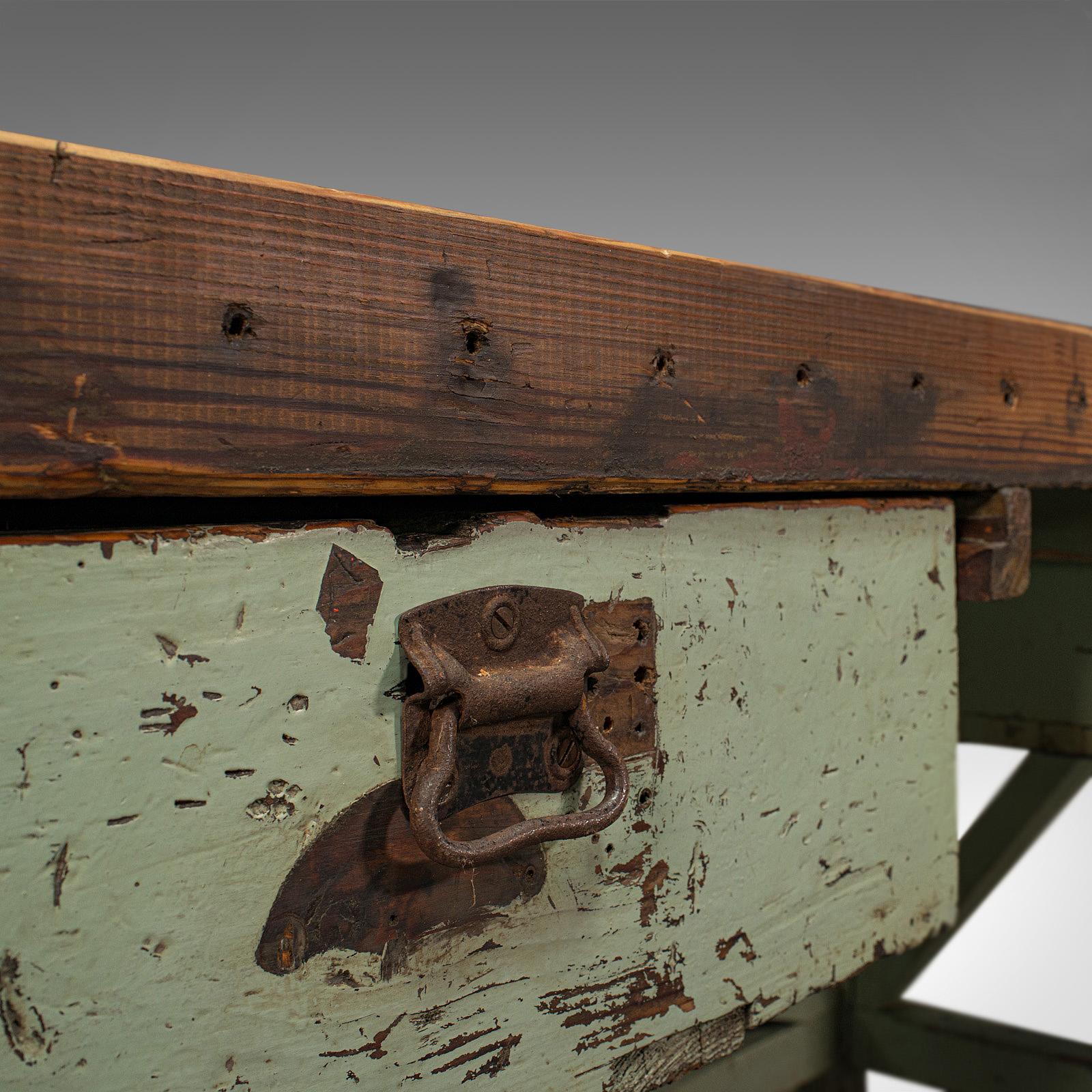 Large Antique Silversmith's Table, English, Pine, Industrial, Bench ...