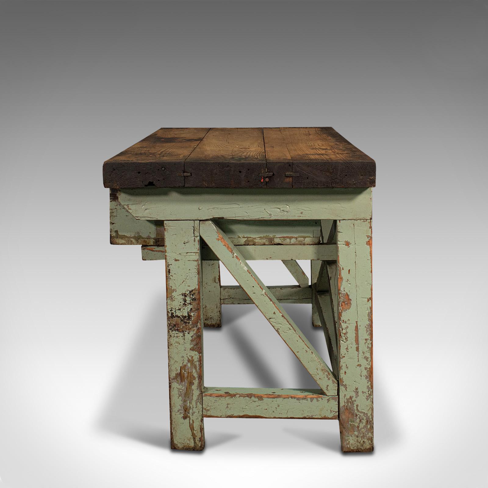 Large Antique Silversmith's Table, English, Pine, Industrial, Bench ...