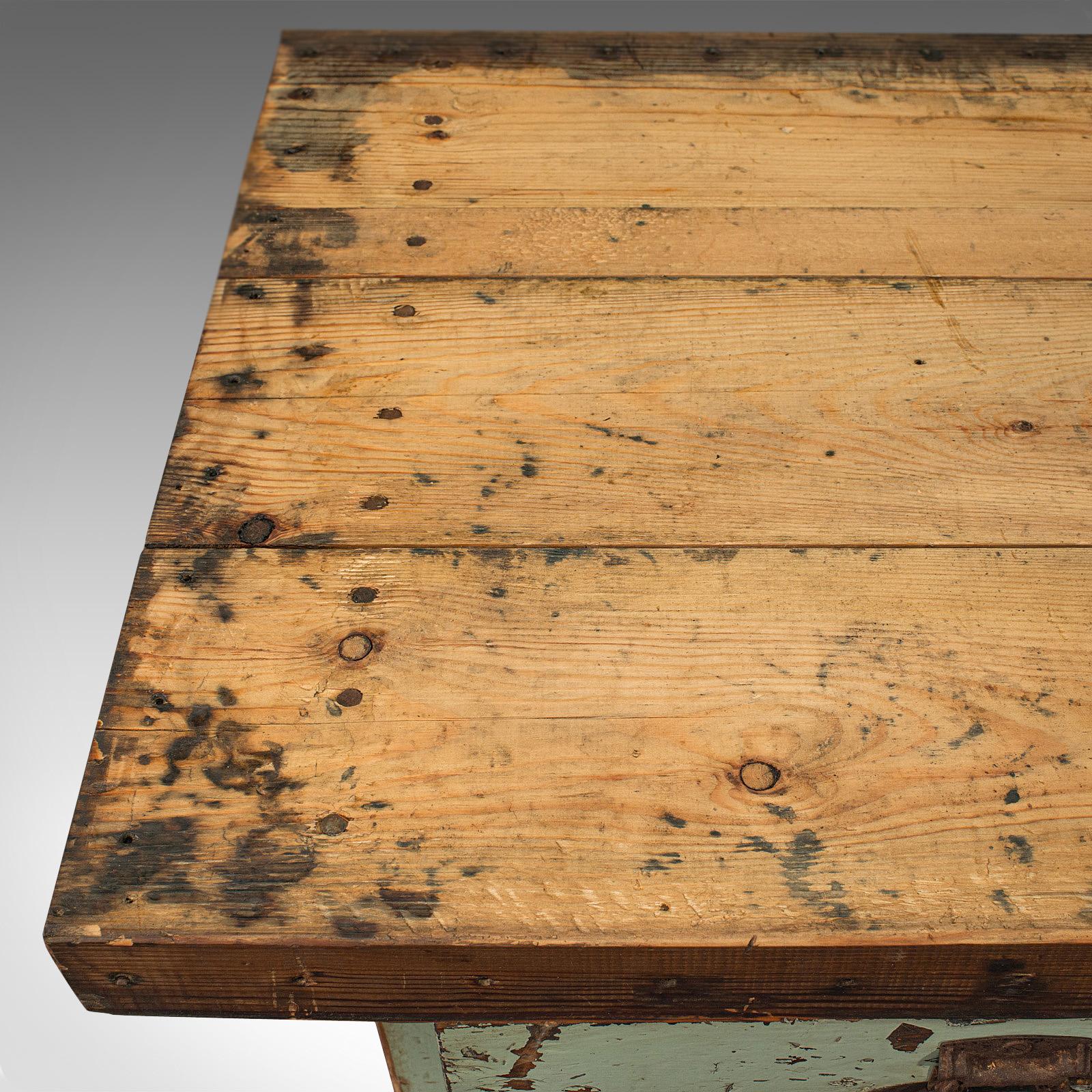 Large Antique Silversmith's Table, English, Pine, Industrial, Bench ...