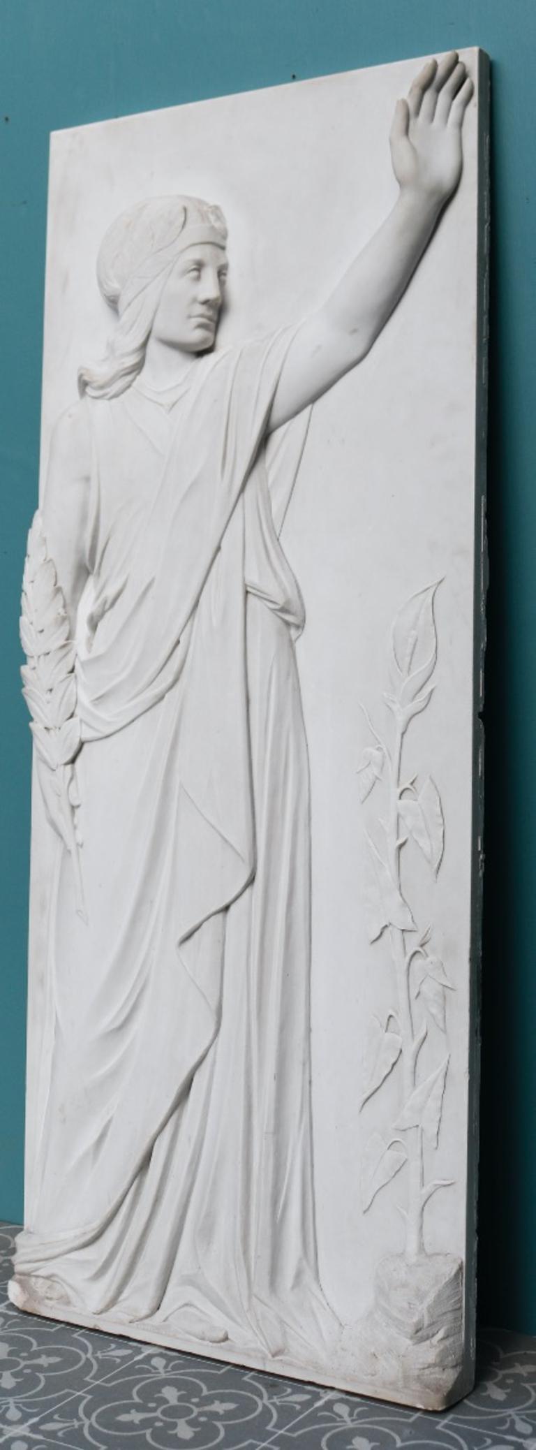 Large Antique Statuary Marble Plaque of a Classical Figure For Sale at ...