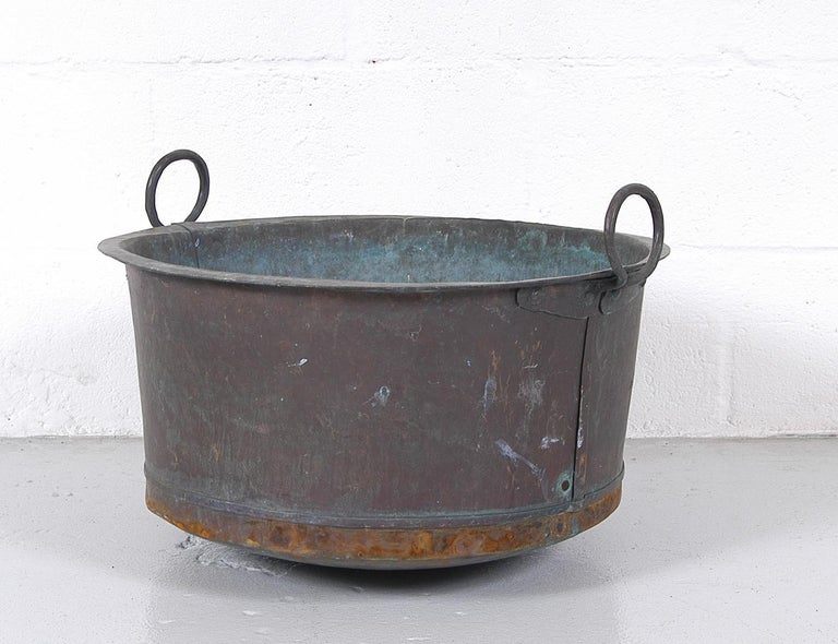 Large Antique Swedish Copper verdigris Wash Tub Pot Cauldron Urn Garden ...