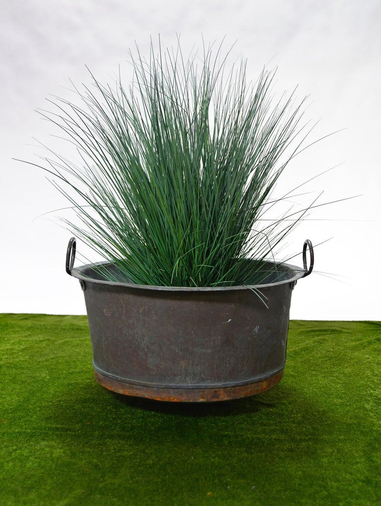 Large Antique Swedish Copper verdigris Wash Tub Pot Cauldron Urn Garden ...