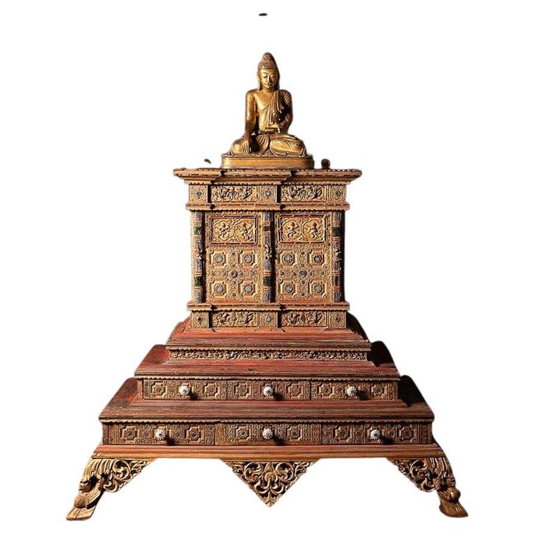 Large Antique Temple Cabinet, Throne from Burma For Sale at 1stDibs