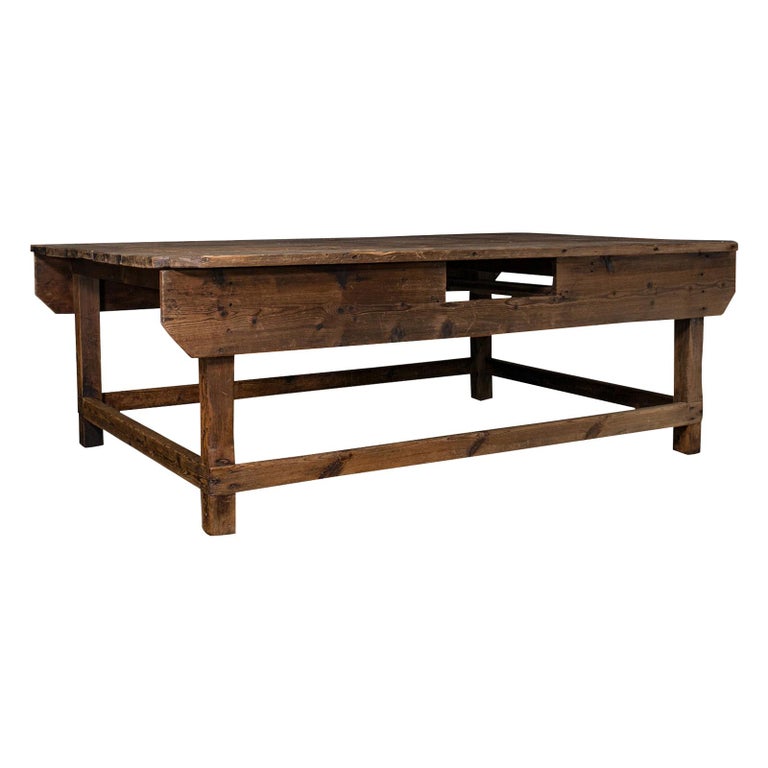Large Antique Textiles Table, English, Pine, Shop, Retail, Display ...