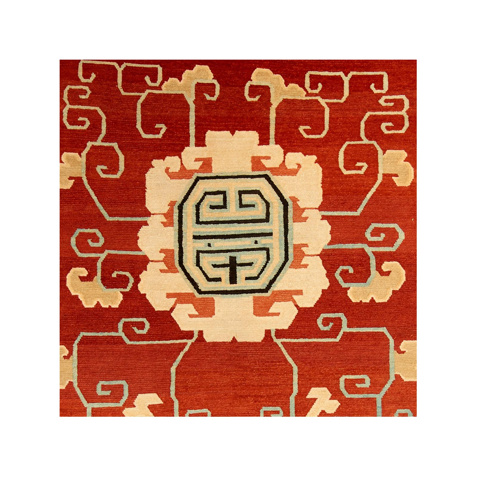Large Antique Tibetan Cloud Rug With Shou Symbols For Sale at 1stDibs