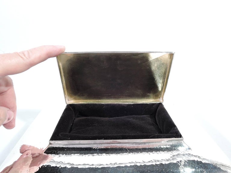 Large Antique Tiffany and Co. Hand-Hammered Sterling Silver Jewelry Box ...