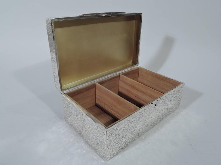Large Antique Tiffany Sterling Silver Box with Beautiful Scrollwork For ...