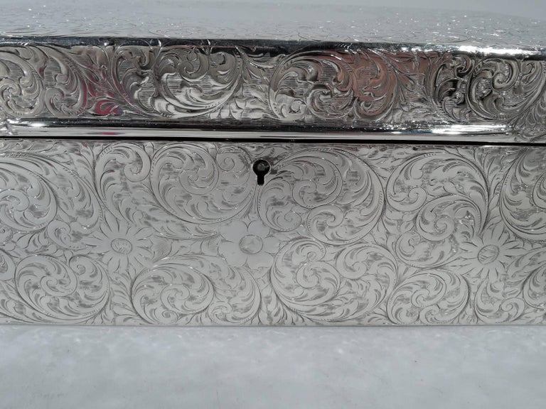 Large Antique Tiffany Sterling Silver Box with Beautiful Scrollwork For ...