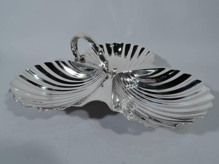 Large Antique Tuttle Sterling Silver Three-Shell Appetizer Dish For ...