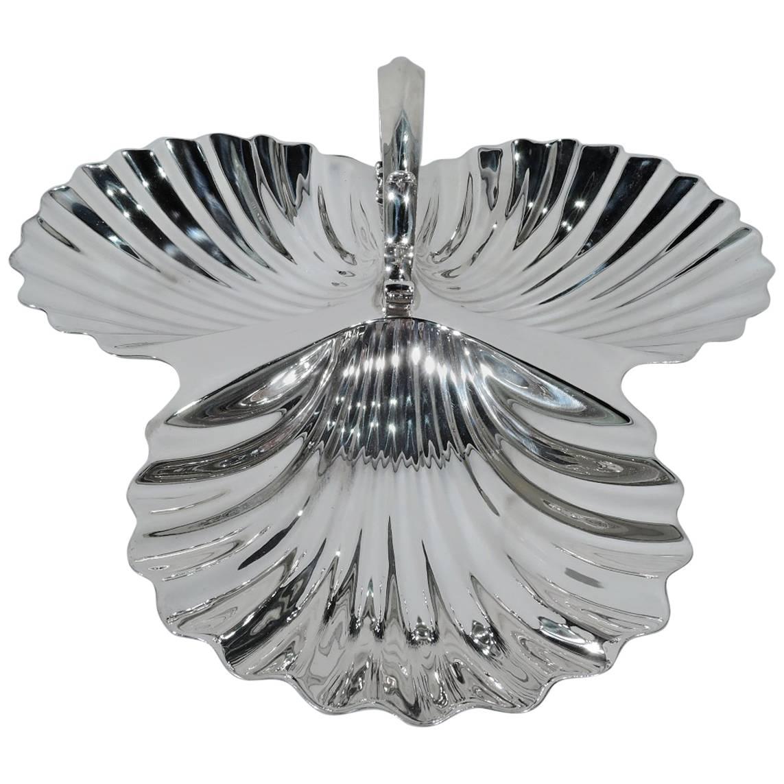 Large Antique Tuttle Sterling Silver Three-Shell Appetizer Dish For ...