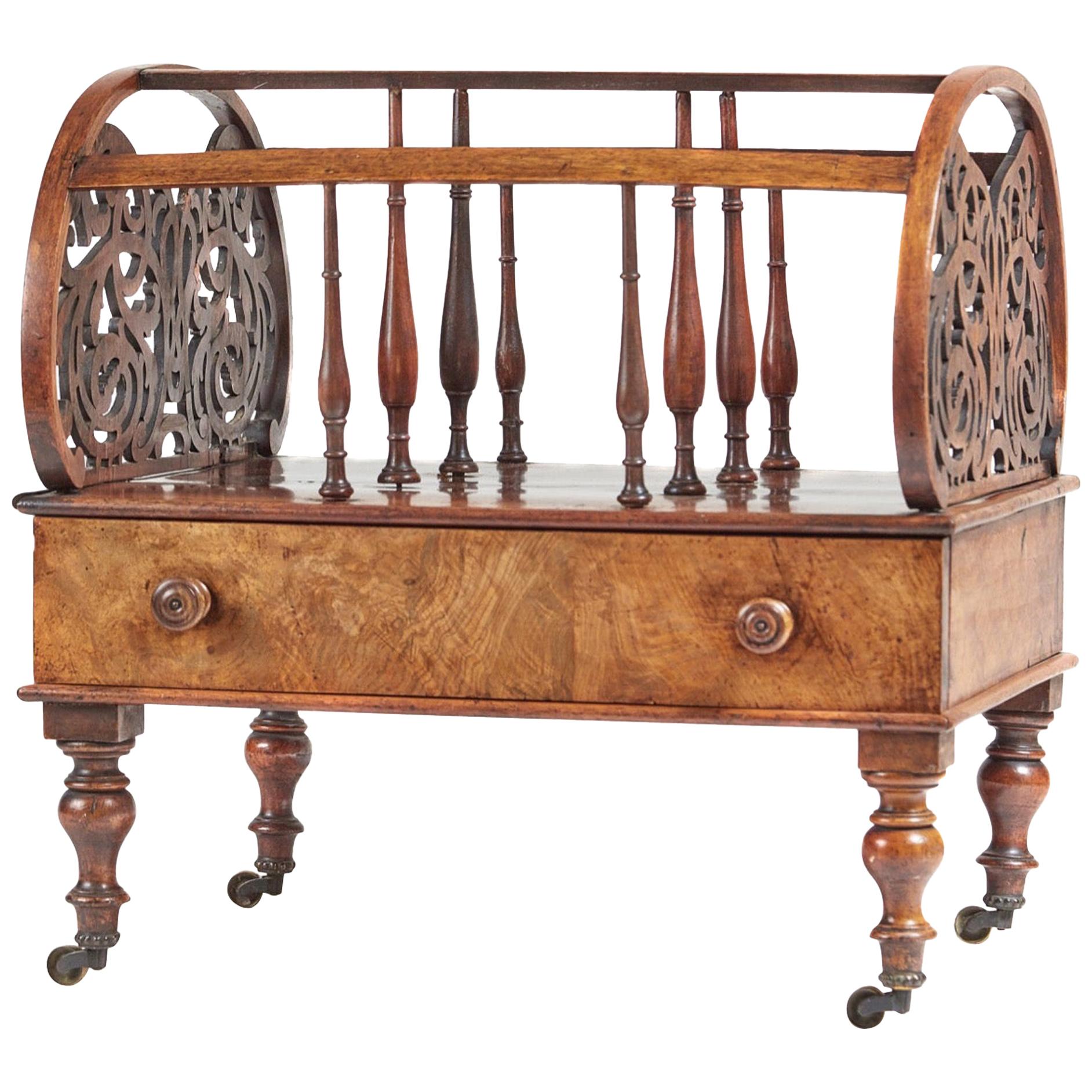 Victorian Burr Walnut Canterbury Whatnot at 1stDibs | victorian whatnot