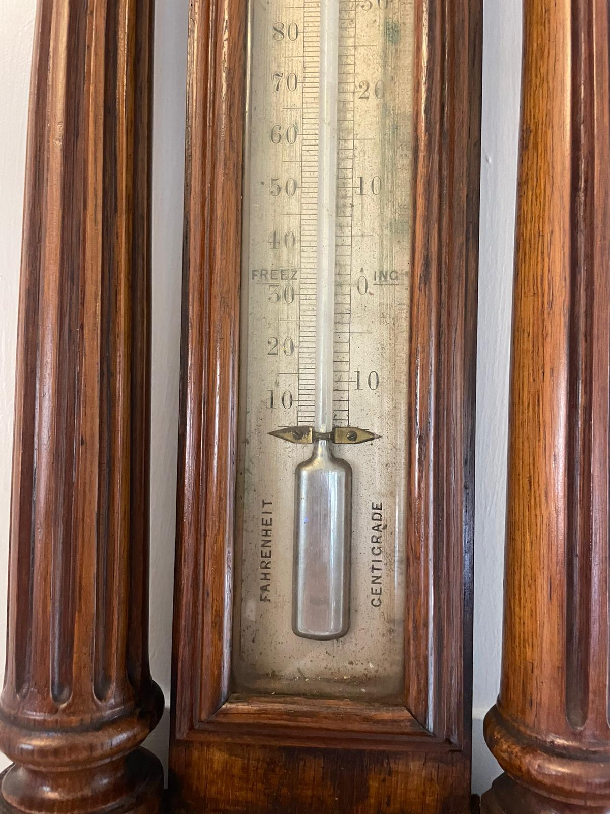 Large Antique Victorian Carved Oak Thermometer at 1stDibs