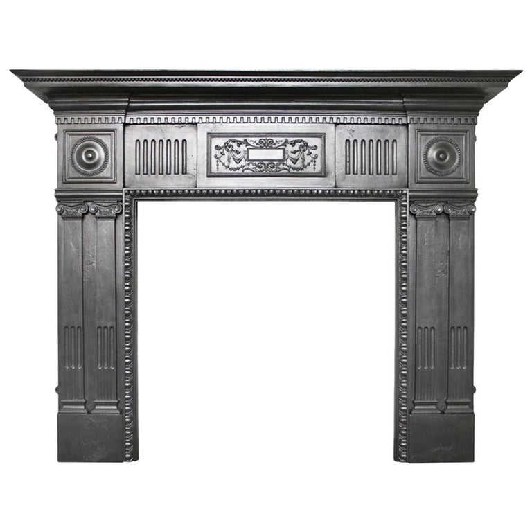 Large Antique Victorian Cast Iron Fireplace Surround at 1stDibs