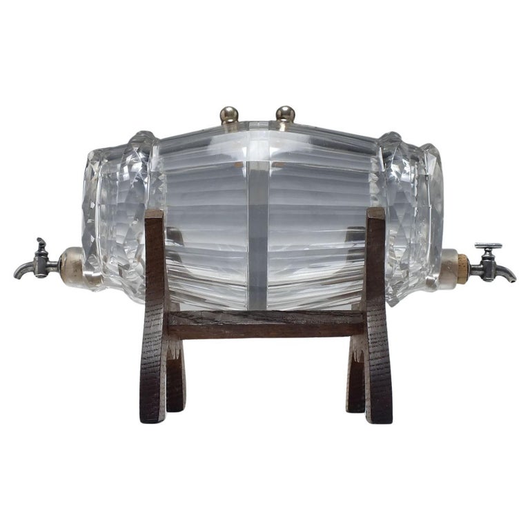Large Antique Victorian Double Compartment Glass Spirit Barrell Decanter, c1880 For Sale at 1stDibs