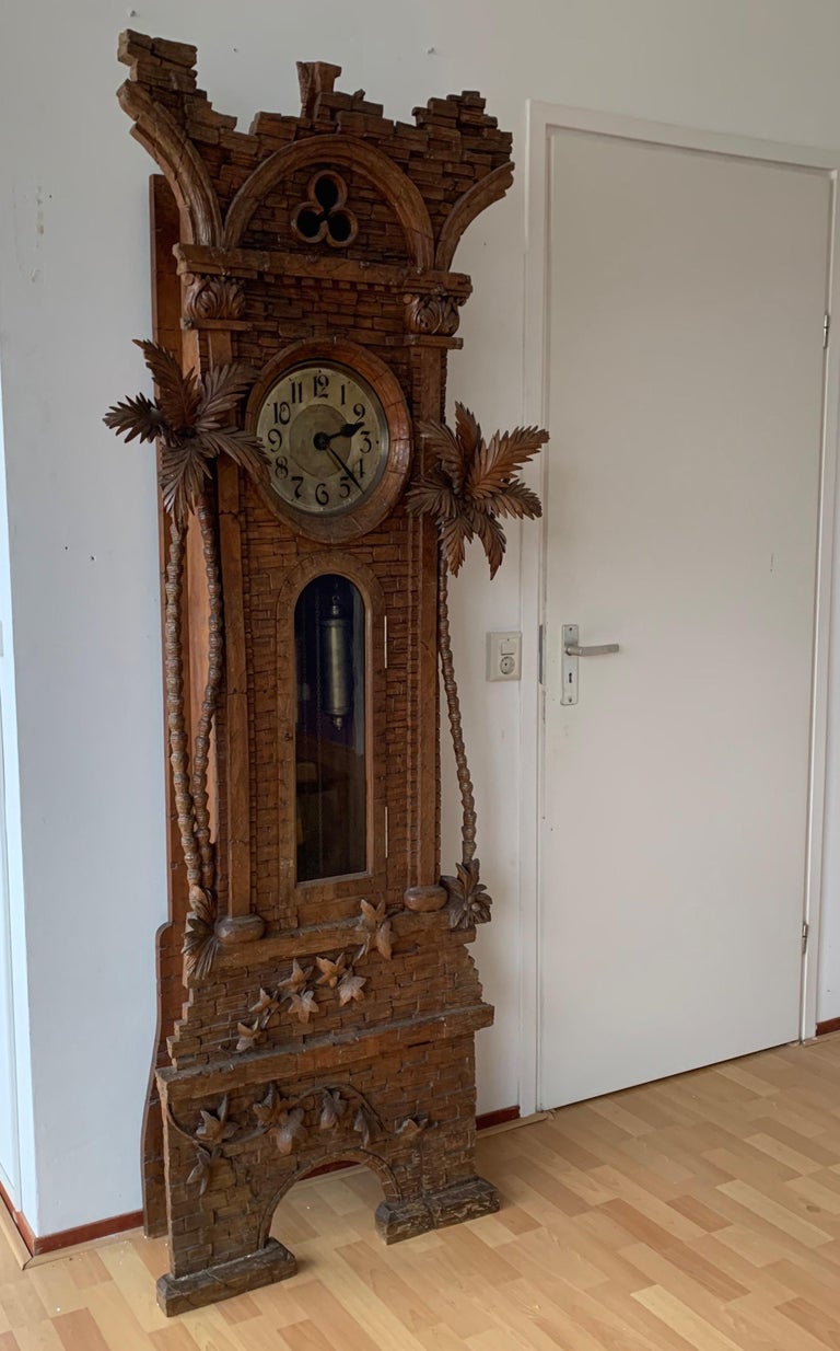 Large Antique Victorian Era Black Forest Wall Clock Frame w. Fruits of ...