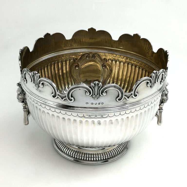 Large Antique Victorian Monteith Style Punch Bowl / Champagne Wine ...
