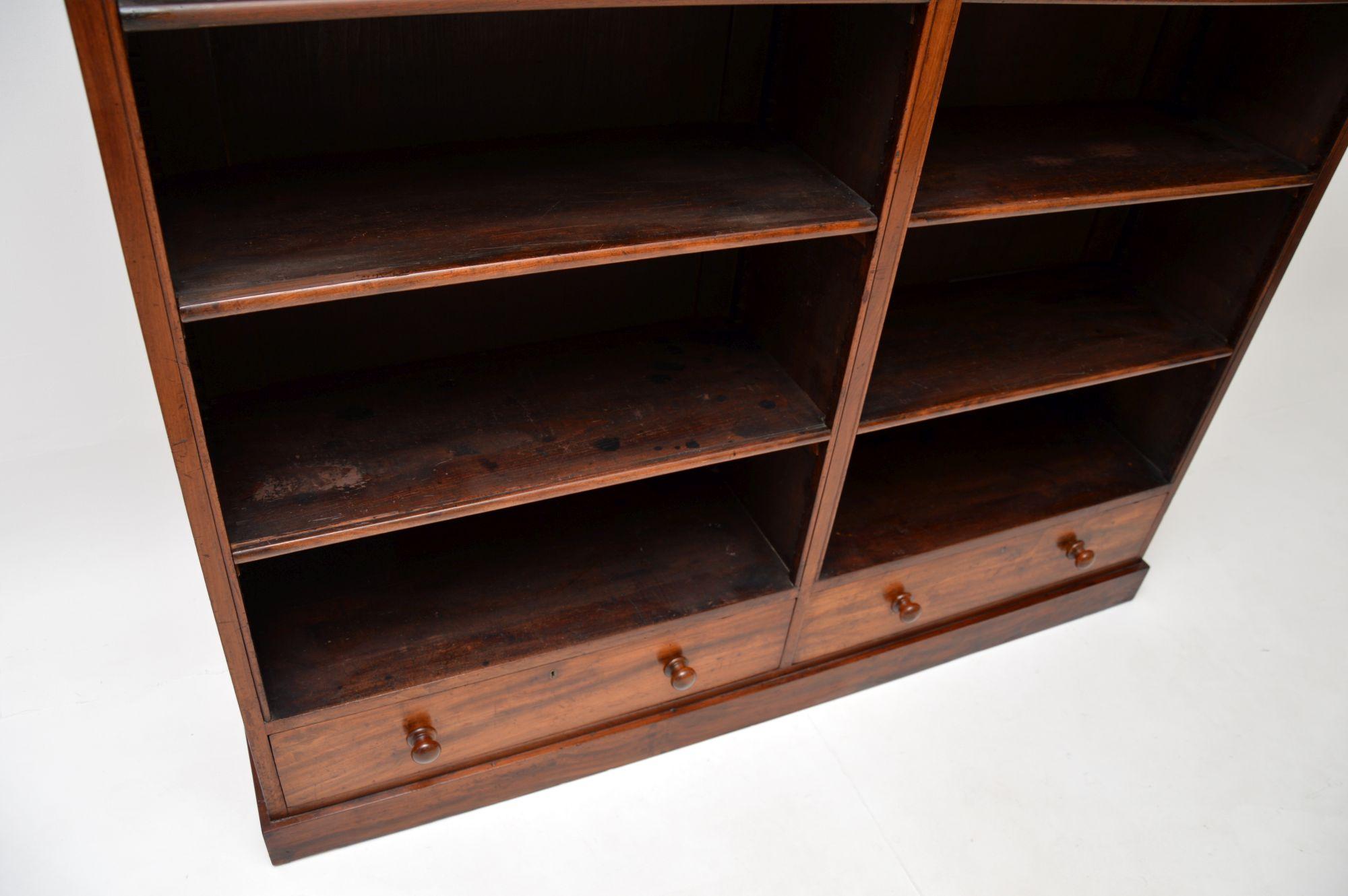 Large Antique Victorian Open Bookcase For Sale at 1stDibs