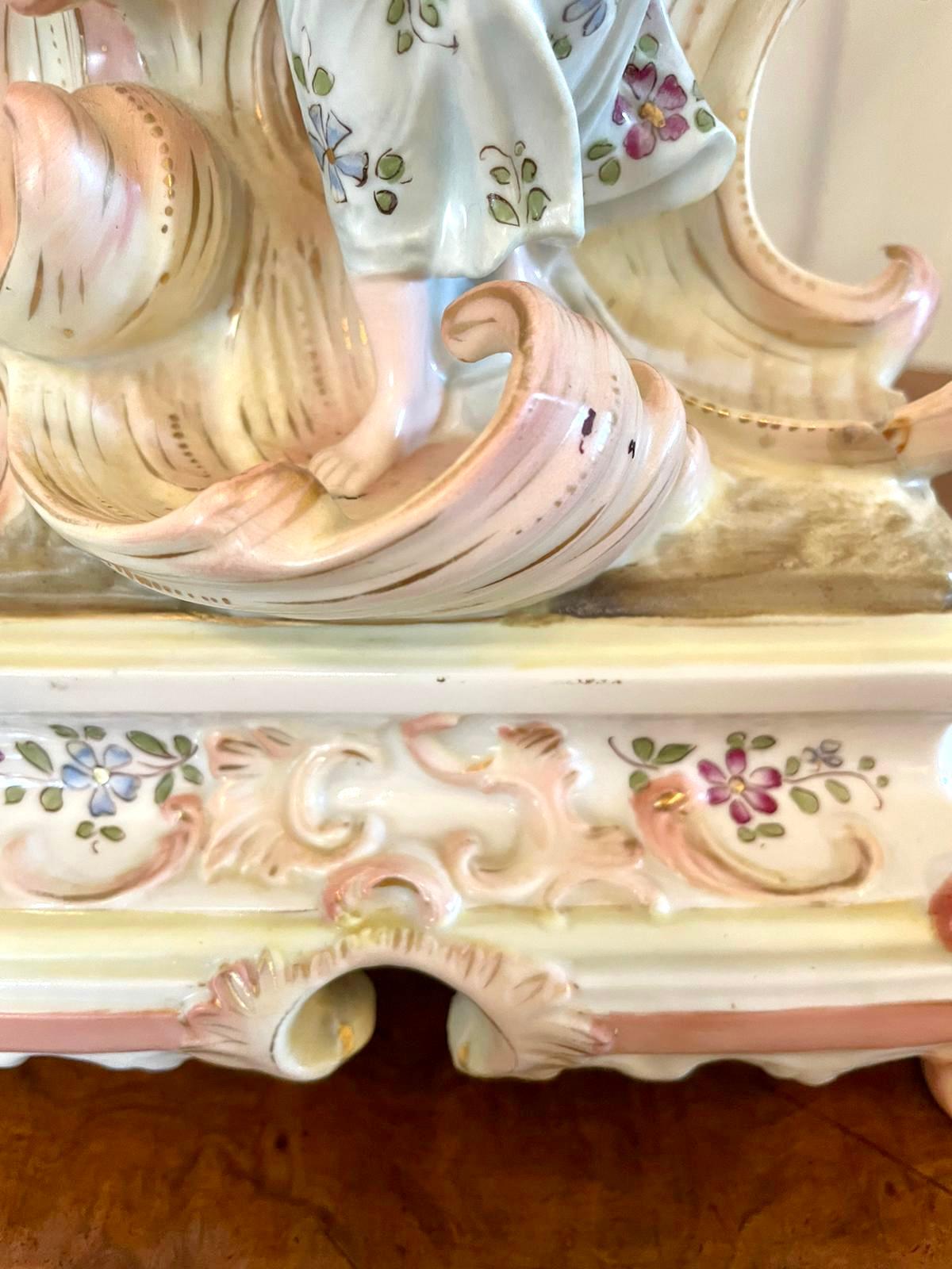 Large Antique Victorian Porcelain China Pedestal Compote For Sale at ...