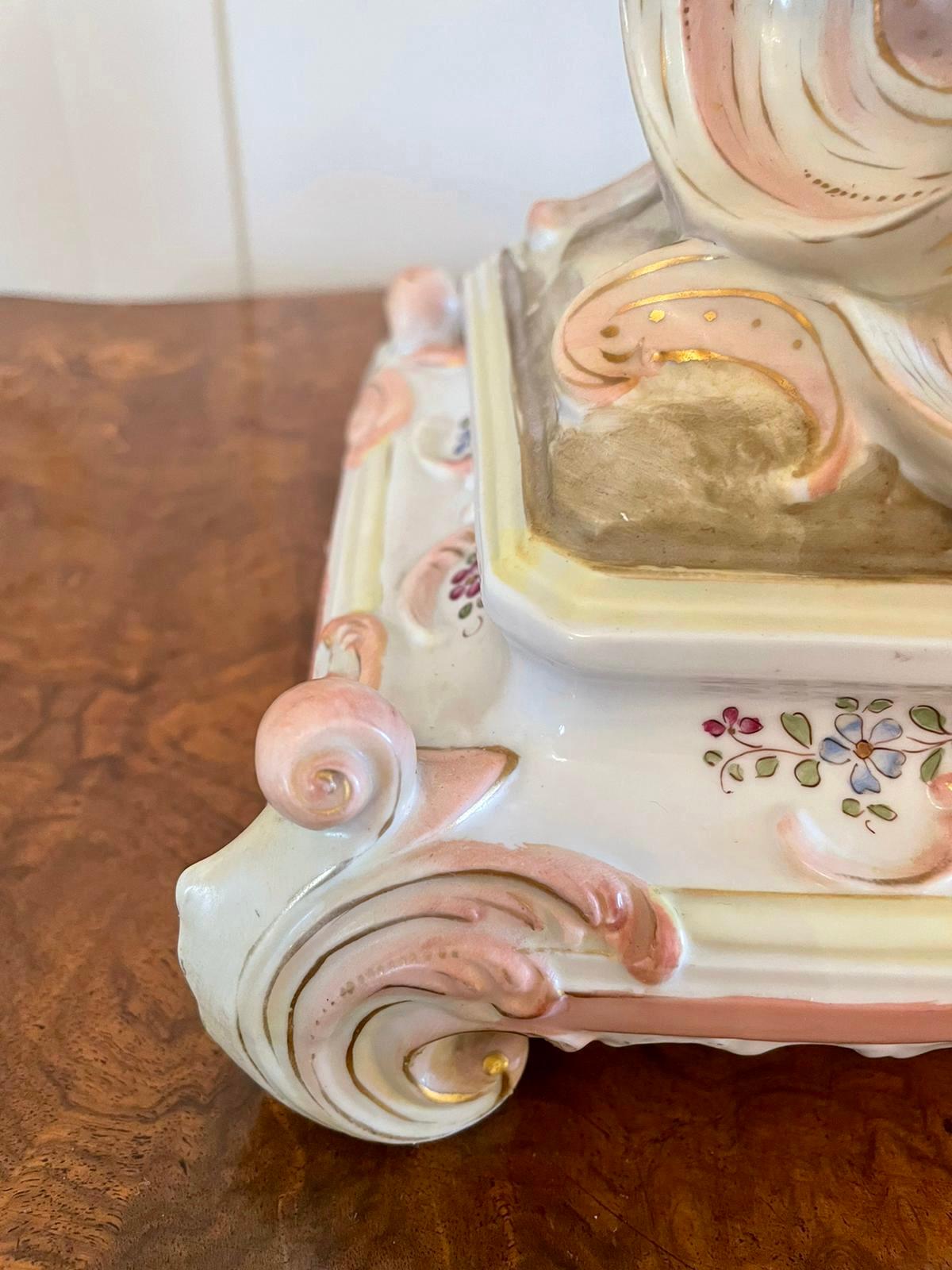 Large Antique Victorian Porcelain China Pedestal Compote For Sale at ...